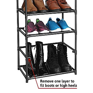 FIDUCIAL HOME 8 Tiers Shoe Rack 16-20 Pairs Sturdy Shoe Shelf