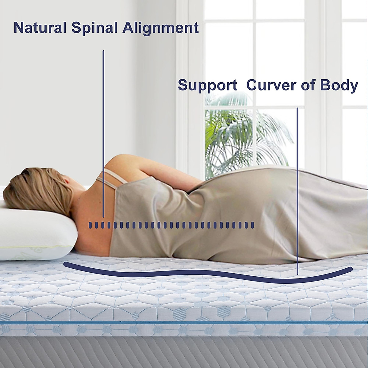 Sleepmax 3 Inch Medium Firm Mattress Topper Queen - Gel Memory Foam Mattress Topper - High Density Foam Mattress Pad for Back Pain, Medium Firm Foam Bed Topper with Removable Cover