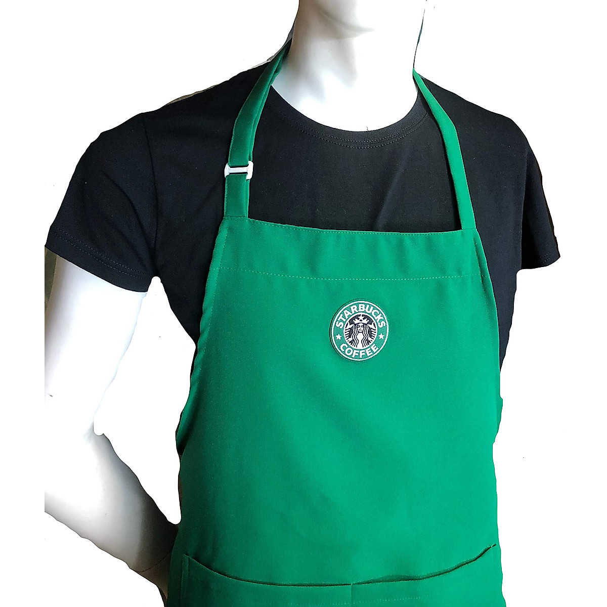 Ultimate Aprons Beautiful Green Apron Center Pocket Embroidered Logo Patch (Kids Medium (8-12))