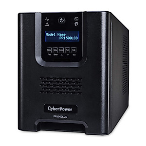 CyberPower PR1500LCD Smart App Sinewave UPS System, 1500VA/1500W, 8 Outlets, AVR, Mini-Tower