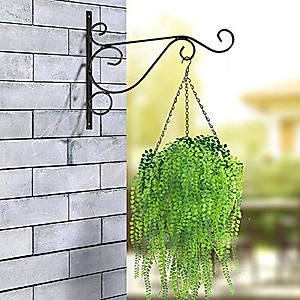 TOOCMEUK Hanging Plant Basket Flower Holder (2pack, 16 inch)-Metal Wire Round Hanging Basket Planter with Coco Fiber Liners for Plants Flower Pots Outdoor Garden Porch and Balcony Decor