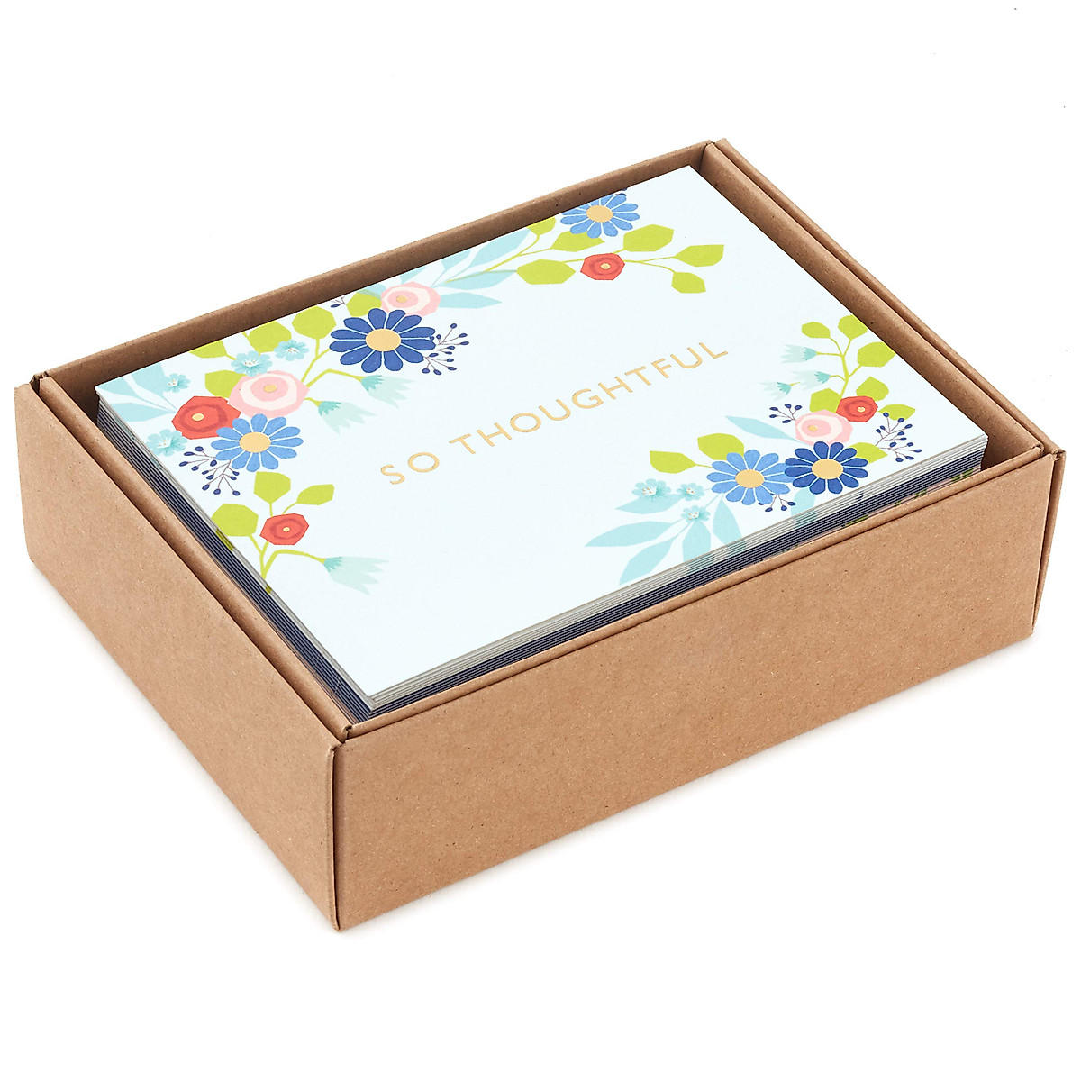 Hallmark Thank You Cards Assortment, Folk Art Flowers (36 Thank You Notes with Envelopes)