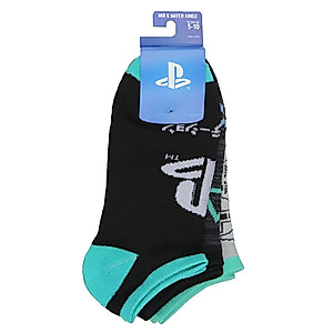 Bioworld PlayStation Adult Logo Icon Controller 3 Pack No Show Ankle Socks