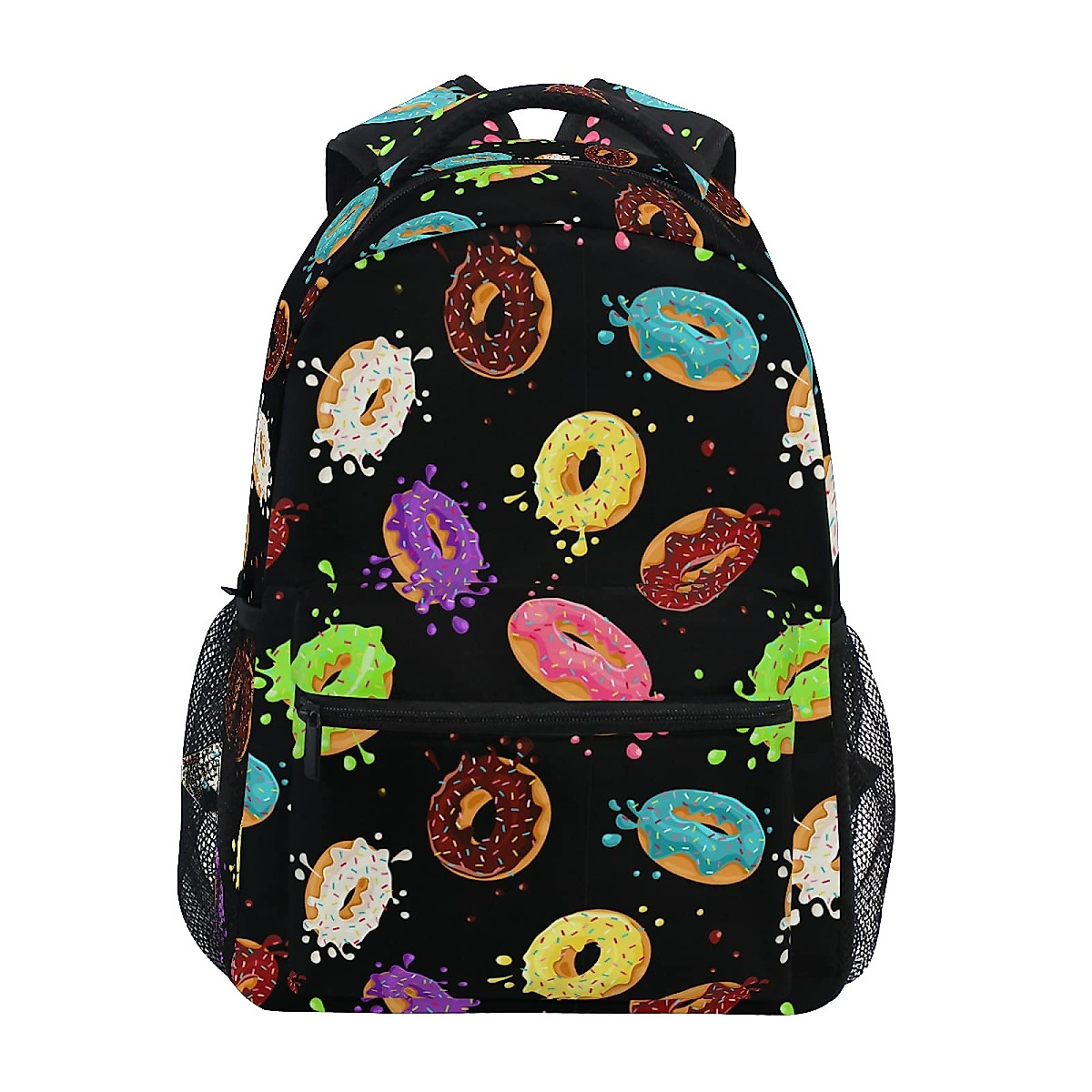 ALAZA Macaron Donuts Black Travel Laptop Backpack Durable College School Backpack
