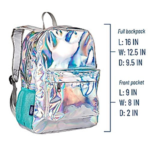 Wildkin 16-Inch Kids Backpack for Boys & Girls, Perfect for Elementary School Backpack, Features Padded Back & Adjustable Strap, Ideal Size for School & Travel Backpacks (Holographic)