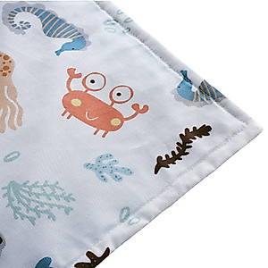 POSENPRO Baby Blanket for Boys Girls, Soft Plush Minky Baby Blanket with Dotted Backing, Lovely Ocean Animals Double Layer Toddler Receiving Blanket Throw for Stroller & Crib, 30 x 40 Inches