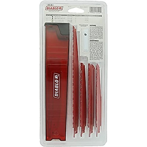 Diablo DS006SP10 Nail-Embedded Wood, Demolition, and Metal Cutting Saw Blade Set for Reciprocating Saws (10 Pieces: 6 Piece Set w/ 4 Extra Metal Cutting Blades)