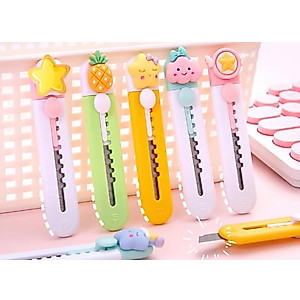 Peaches Box Cutter Retractable, Sharp Utility Knife Retractable, Cute Box Cutters for Office, Home, Arts Crafts, Cartons, Cardboard, Utility Knives, Knives (3H075)