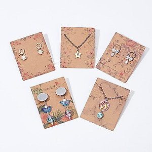 FINGERINSPIRE 150 pcs Flower Patterns Jewelry Display Cards Necklace Display Cards Cardboard Display Hanging Cards for Earrings, Necklaces, Bracelets(2.5x2inch)