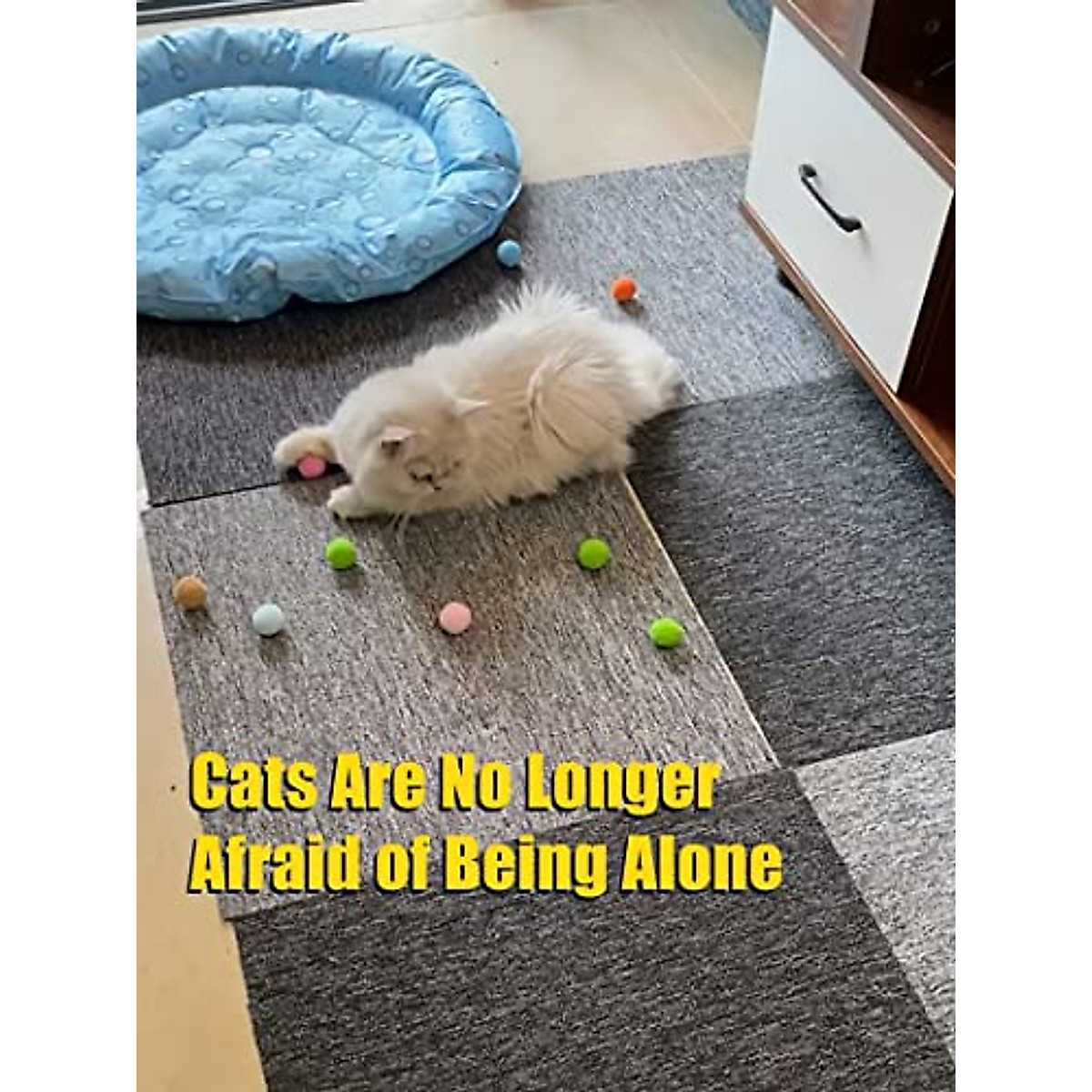 HEUHAI Cat Balls, 40 Pack 1.25 Inches 10 Colors, Soft and Non-Fading Cat Toy Balls, Cats, Ferrets, for Small and Medium Breed Sizes