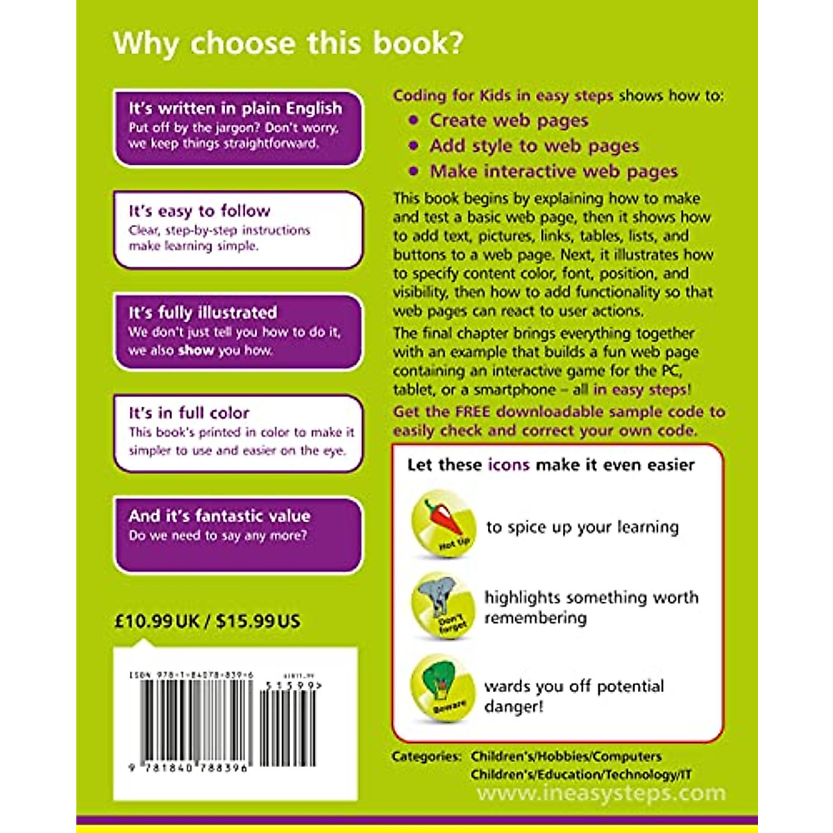 Coding for Kids in easy steps
