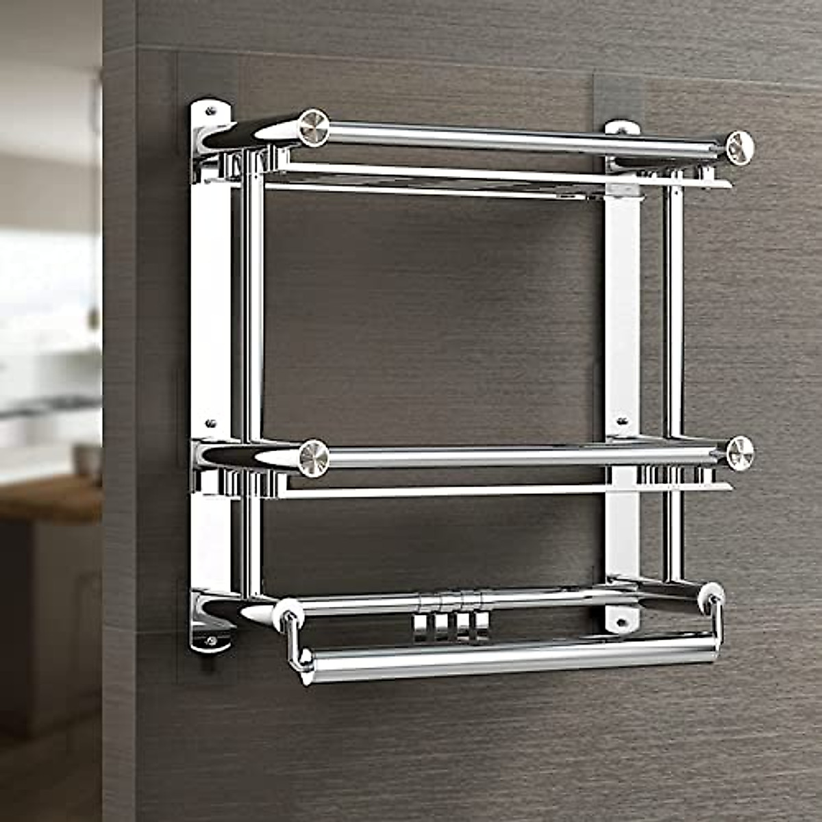 FVRTFT Shower Caddy Shelf with 4 Hooks, Caddy Organizer Wall Mounted Rustproof Basket with Adhesive,Stainless Steel, Storage Rack for Bathroom Shower Kitchen (Size : 60cm)