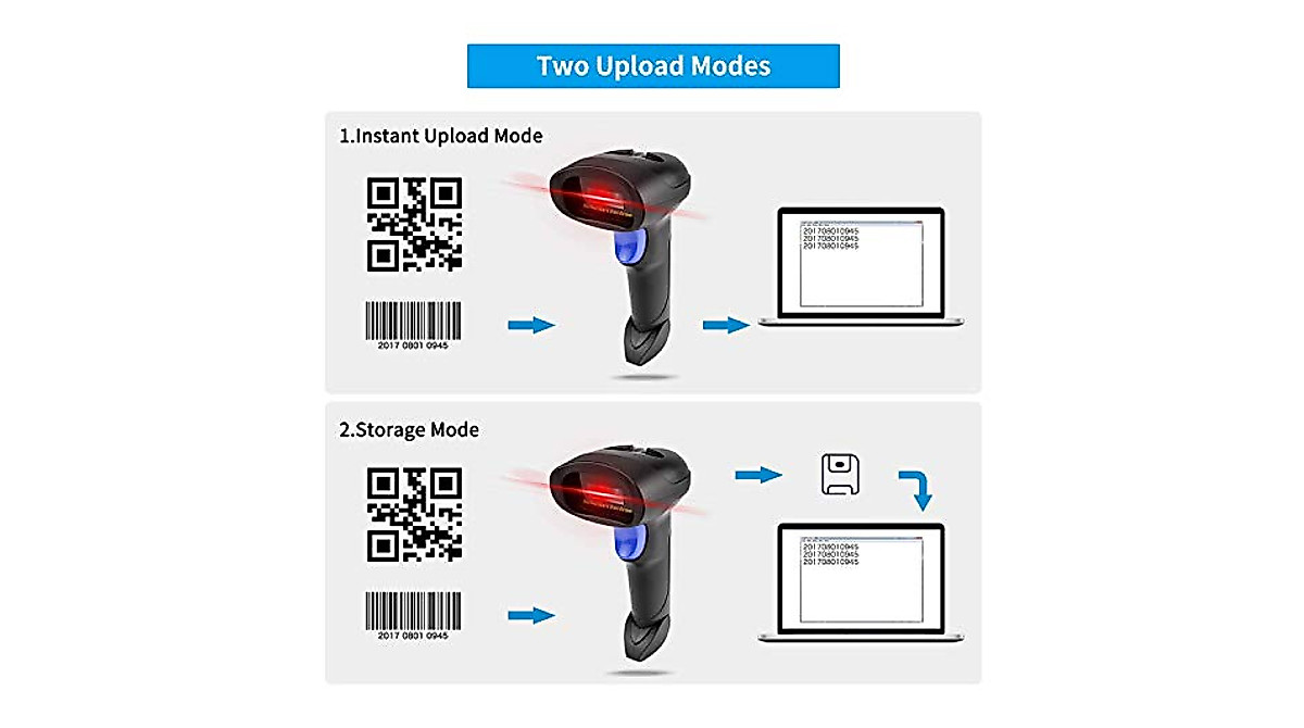 NetumScan Wireless 1D 2D Barcode Scanner w/ Stand | Screen Scan
