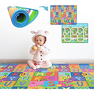 Eckhert Kids playmat Double Side - Large 59.05x78.74x0.4 Inches - Safari Fun