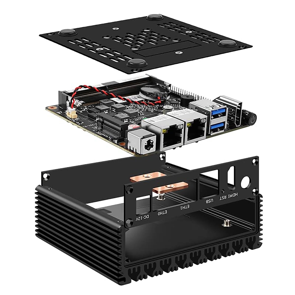 CWWK X86-P2 Fanless Mini PC J4125 Quad Core 2X i226-V 2.5G Nics Firewall Computer NVMe 2xUSB3.0 Industrial Soft Router. (8G RAM 128G SSD)