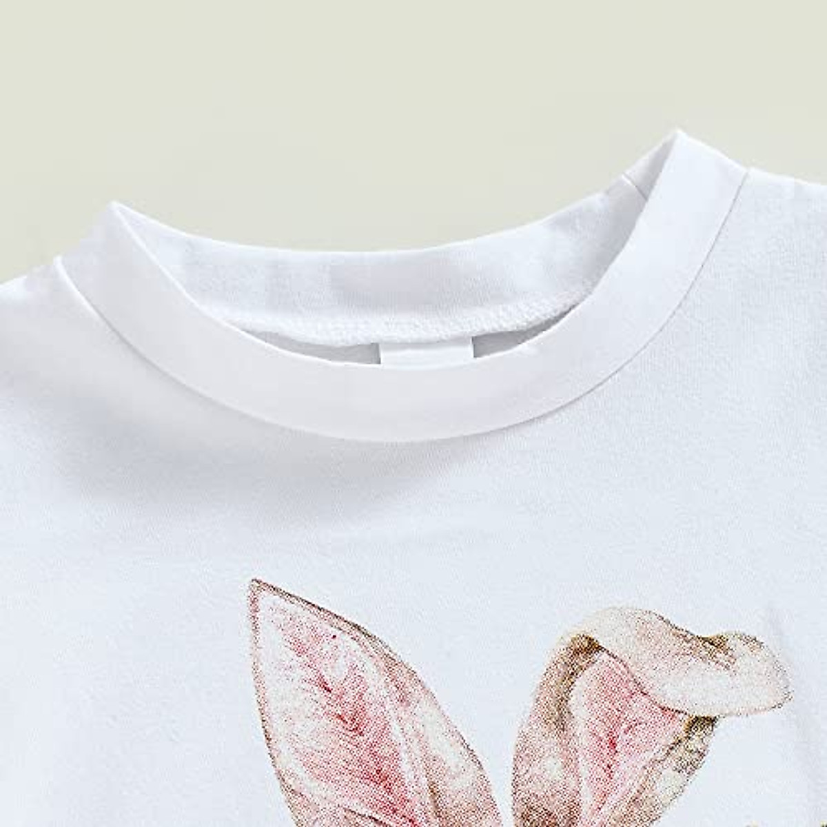 Xdftwdmgqe Toddler Baby Girl Easter Clothes Short Sleeve Letter Print Tops Floral Bell Bottoms Pants 2Pcs Summer Outfit