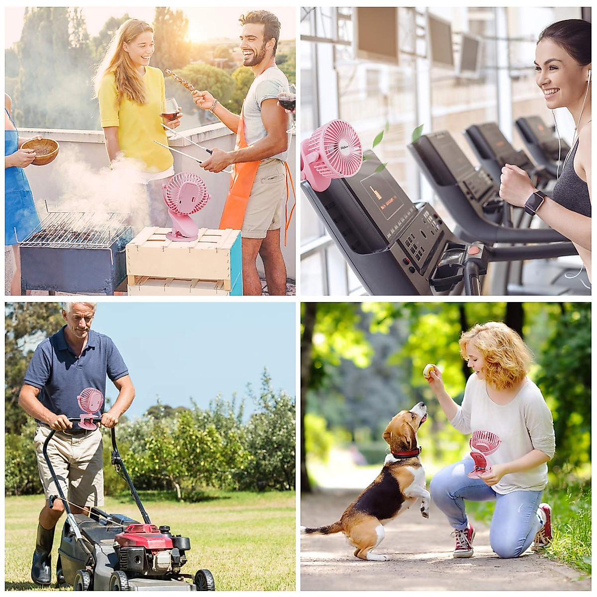 SkyGenius Battery Operated Clip On Baby Stroller Fan (Pink)