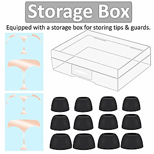 Dust Guard Ear Tips Kit for Galaxy Buds Pro SM-R190, 2 Ultra Thin Dust Proof Metallic Stickers Cover and 6 Pairs Replacement Eartips Compatible with Samsung Galaxy Buds Pro - S/M/L Rose Gold