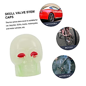 Vaguelly Automotive Wheels 8 pcs Valve Cap Skull Tire Pressure Cap Skull car Accessories for car accesories Stem Covers Motorbike Tyre Dust Caps Mountain Bike Copper core Alien