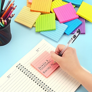 Early Buy Lined Sticky Notes with Lines 3x3 Self-Stick Notes 9 Bright Color 9 Pads, 70 Sheets/Pad