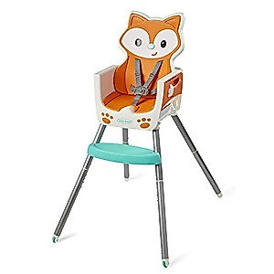 Infantino Grow-with-Me 4-in-1 Convertible High Chair, Fox-Theme, Space-Saving Design, Booster and Toddler Chair, for Infants & Toddlers 3M-36M