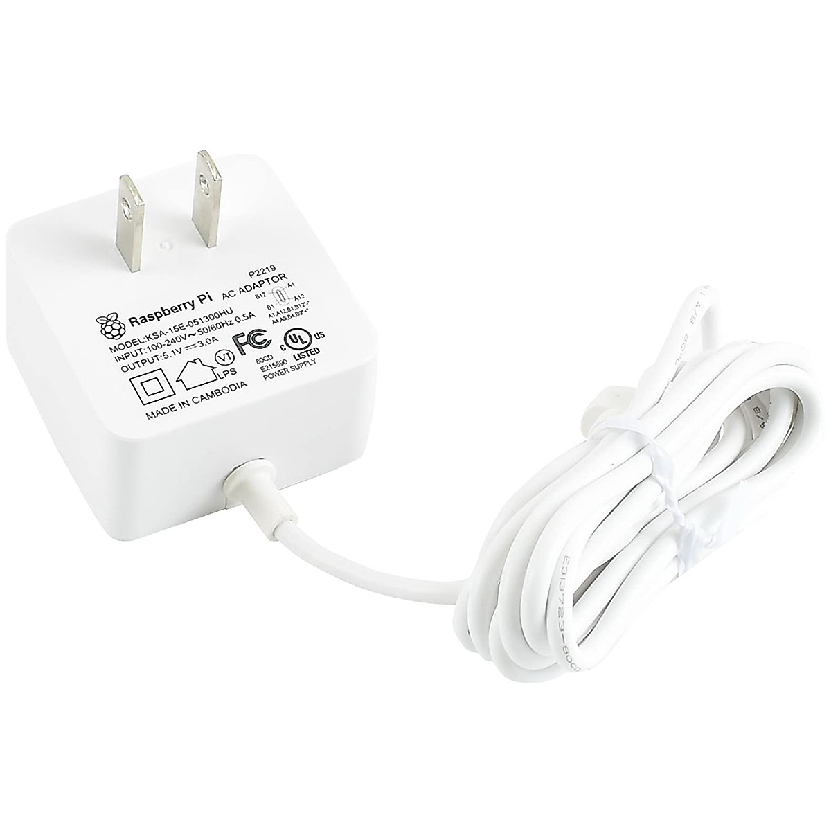 Raspberry Pi 15W USB-C Power Supply US - White