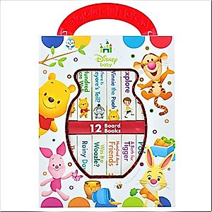 Disney Baby: Winnie the Pooh - My First Library - 12 Board Book Set - First Words, Counting, and More! - PI Kids