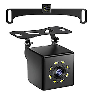 Backup Camera for Car Front & Back Rear View Camera: Night Vision HD 170 Degree Wide View Angle with 8 LEDs, License Plate Backup Camera Waterproof Reverse Camera for Cars/Truck/Camper