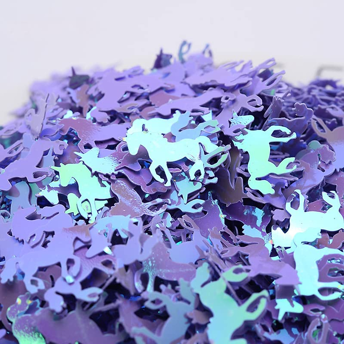 2000 Pieces Unicorn Horn Horse PVC Table Confetti for Wedding Birthday Party Decoration Celebrations Unicorn confetti, 1.9 oz(Purple)