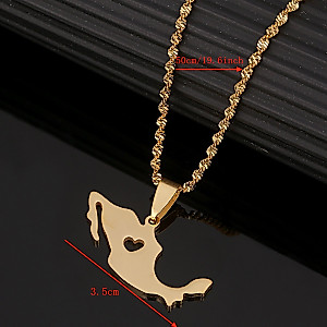 Stainless Steel Mexico Map Pendant Necklace Gold Color Mexican Jewelry Maps Mexicanos