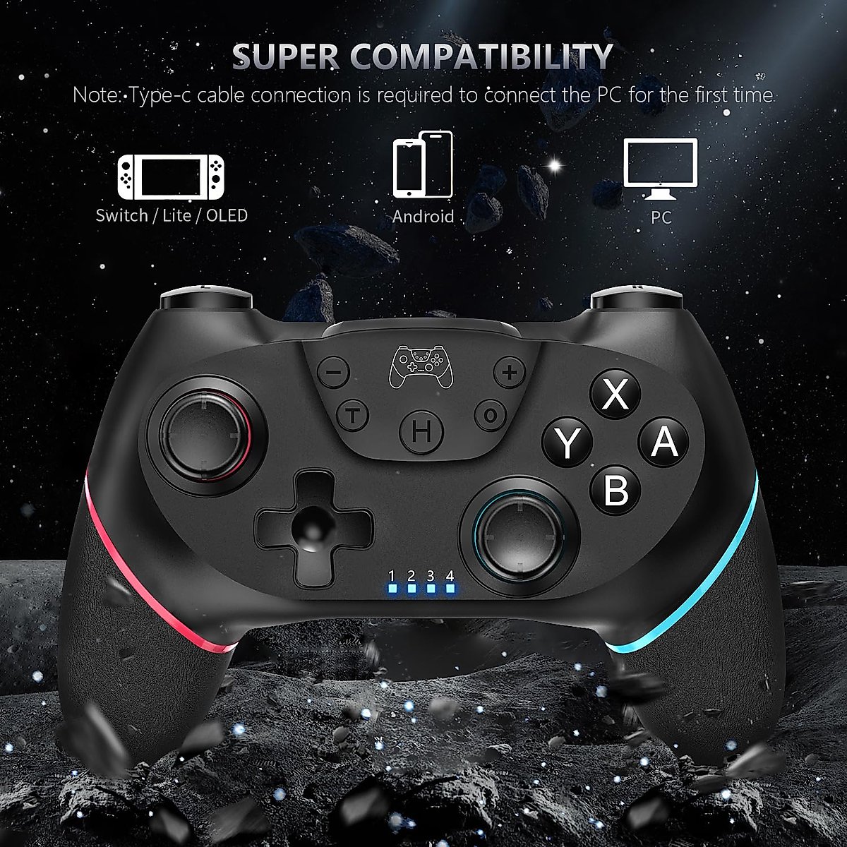 ASTARRY Switch Controller Wireless Switch Pro Controller Compatible with Switch/Switch Lite/Switch OLED Programmable Remote Gamepad Joystick with Wake-up and Turbo（Upgraded Version）