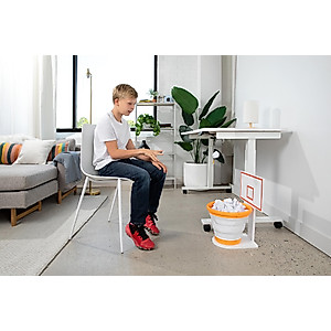 Basketball Trash Can Garbage Hoop - Includes Solid Wood Backboard and Base, and Orange Basketball Garbage Can, Makes a Great Trash Can Basketball Bin for Kids Room, Boys Bedroom, or Office