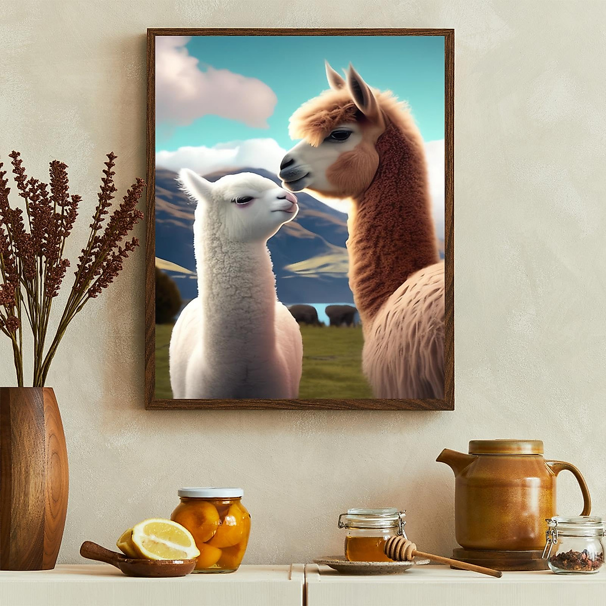 NSUAJOF Diamond Painting Kits, Personalized 5D for Adult Beginners Cloud Alpaca DIY Full Round Drill Diamond Art, Great Gift for Friends and Family Home Wall Decor 12x18 Inch