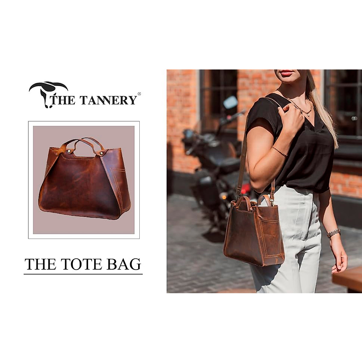 Genuine Full Grain Leather Shoulder Tote Bag for Women Large Handbag Designer Ladies Purse Satchel Travel Bag (Red Brown Tote Bag)