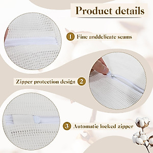 5-Piece Laundry Bag Set, Organic Cotton Mesh Laundry Bag with Zipper and Hanging Loop, 3 Sizes (S,M,L) Mesh Laundry Bag, Artisan Crafted Cotton Mesh Laundry Bag for Delicate Underwear and Socks