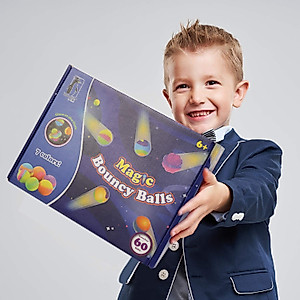 DIY Bouncy Ball Kit, Make Your Own Bouncy Ball Kit, Make 60+ Bouncy Balls Kit for Boys, Including LED Light Balls, Glow in the Dark Bouncy Balls, in 5 Sizes and Shapes, Kids Crafts Project Experiment