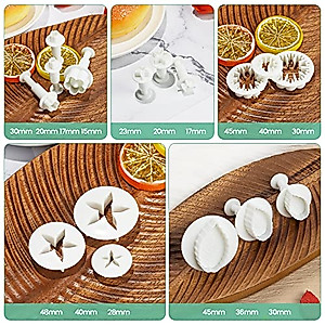 NUOMI Cookie Mold Presses Mooncake Mold Fondant Stamps with Cookie Cutters Set of 33 Small Pastry Molds