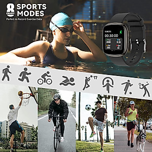 Smart Watch for Women Men Smartwatch Water Resistant Fitness Tracker 8 Sports Modes with Heart Rate Monitor Sleep Tracker Pedometer 40 Days Battery Life Compatible with iPhone Samsung Android Phones