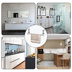 Cabinet Door Towel Bar, Dish Towel Rack for Cabinet, Stainless Steel Kitchen Towel Holder, Over The Door Hand Towel Hanger for Kitchen Bathroom Cupboard, 2 Pack (1*Small+ 1*Large)