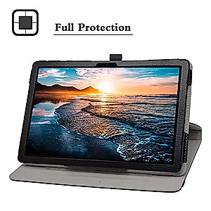 LiuShan Compatible with Huawei MatePad T10s Case,Huawei MatePad T10 Case，360 Degree Rotation Stand PU Leather with Cute Pattern for 10.1" Huawei MatePad T10s / Huawei MatePad T10 Tablet,Black