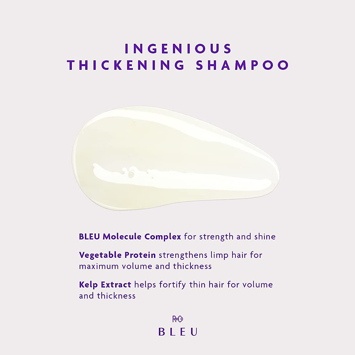 R+Co BLEU Ingenious Thickening Shampoo – Boosts Body, Bounce, and Shine for Fine Hair, Cleanses and Clarifies, Removes Product Buildup, Adds Instant Volume, 8.5 oz