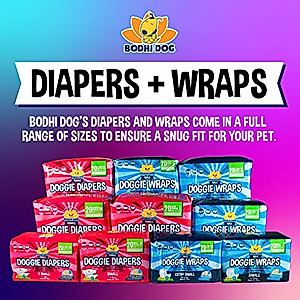 Disposable Dog Female Diapers | 20 Premium Quality Adjustable Pet Wraps with Moisture Control & Wetness Indicator | 20 Count Large Size