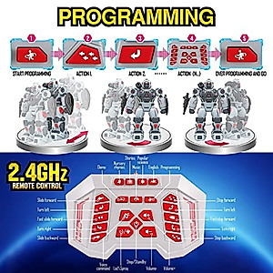 toylefun Robot Toys for Boys Kids 5-7 Year Old Remote Control Robots Gifts for 6-8 Birthday Present Toy Hand Gesture RC Sensing 2022 hot Smart programmable Robotics for 3 4 6 9 10 11 and up