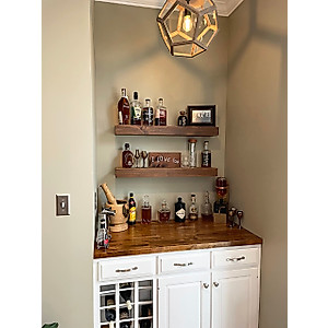 Joel's Antiques, Floating Shelf, Mountable, Rustic, Solid Wood, Pine, Medium Brown, Chunky, (3" x 7" x 36")