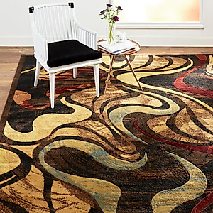 Home Dynamix Catalina Picasso Contemporary Artistic Swirl Area Rug, 7 ft 10 in x 10 ft 2 in, Black