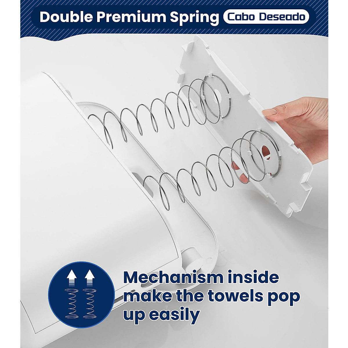 Cabo Deseado Countertop Paper Towel Dispenser Multifold Trifold C fold- Bathroom Commercial Hand Paper Towel Dispenser Holder for Kitchen Bathroom Toilet Hotel, 200 Sheets Refill Reminder