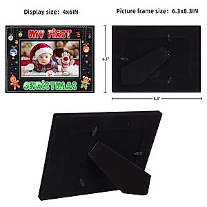 WaaHome Baby's First Christmas Picture Frame 2024 My First Christmas Photo Frame, Newborn Baby Girl Boy 1st Christmas Picture Frame Gifts for New Parents Mom Dad Baby Shower