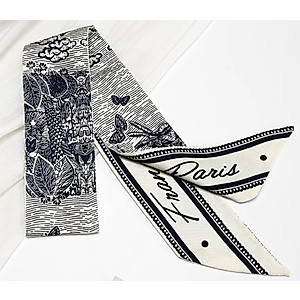 JERLA 100% Mulberry silk Scarf Bag scarf Head Hair Ribbon Handbag Handle wrap Tie Bundle Scarf Neckerchief Scarf for women