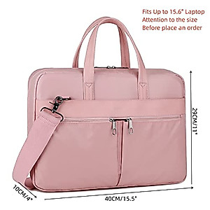 Laptop Bag for Women Computer Shoulder Bag 15.6 inch Laptop Tote Purse Set Business Briefcase Handbag Waterproof BC-02 (Pink)