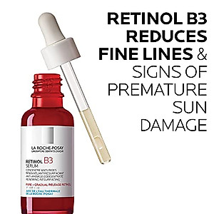 La Roche-Posay Pure Retinol Face Serum with Vitamin B3. Anti Aging Face Serum for Lines, Wrinkles & Premature Sun Damage to Resurface & Hydrate. Suitable for Sensitive Skin, 1.0 Fl. Oz